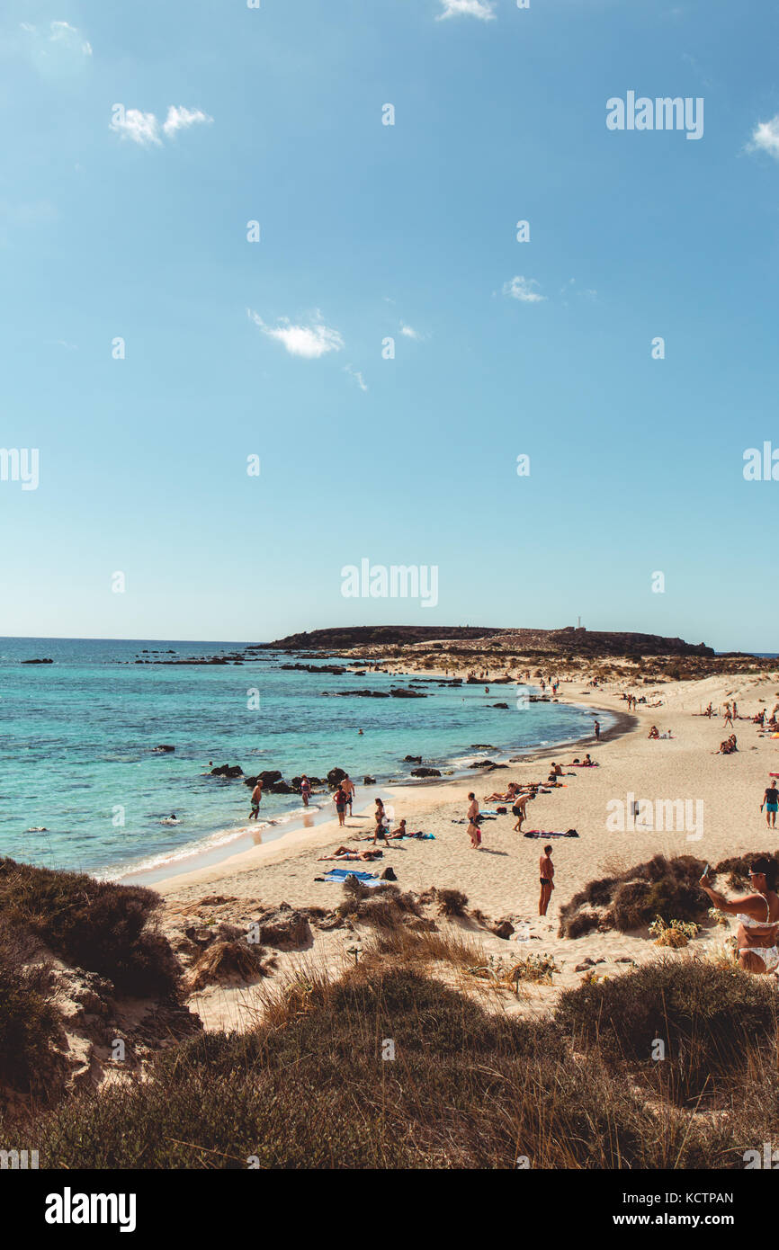 October 1st, 2017, Elafonissi, Greece - Elafonissi beach, located close ...