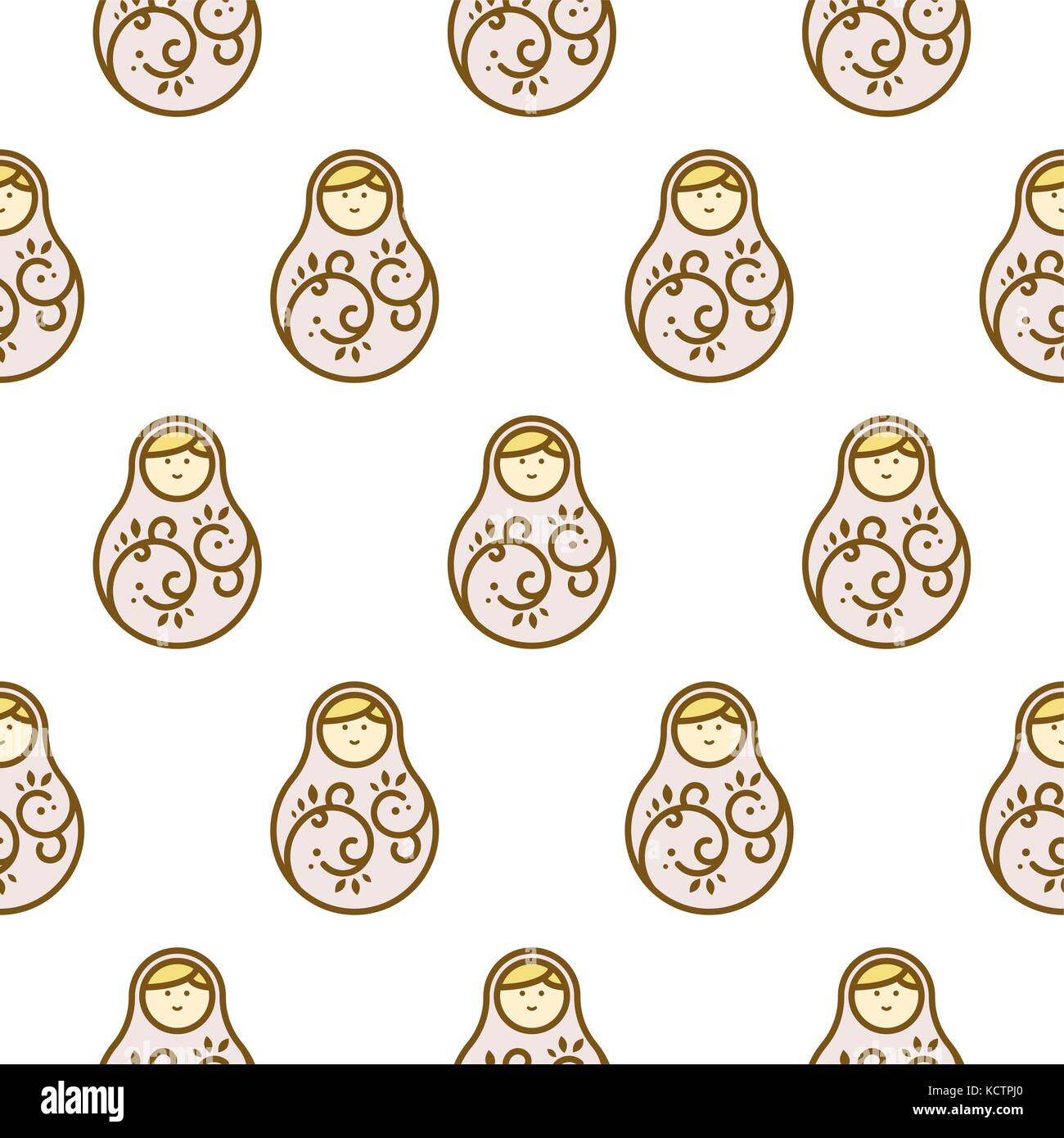 Russian doll matryoshka light seamless pattern Stock Vector Image & Art ...