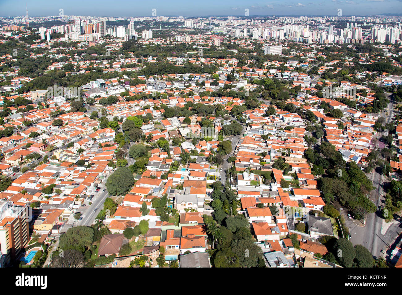 aerial view of Alto da Lapa neighborhood in the city of São Paulo ...
