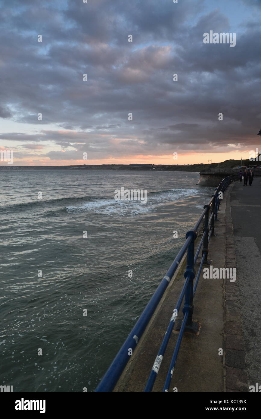 Railings on the seafront, Filey, North Yorkshire Stock Photo - Alamy