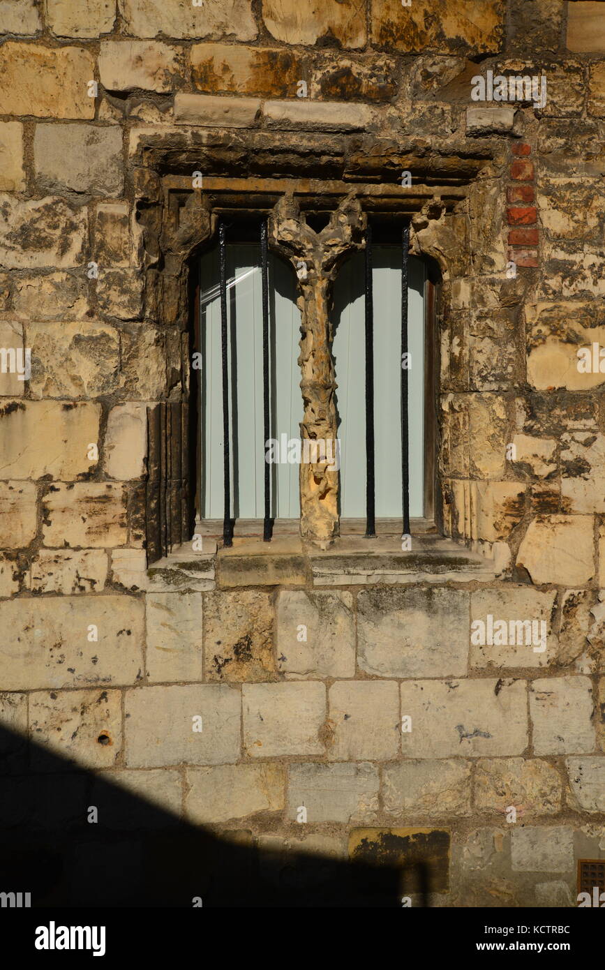 A window in a historic stone building, York, North Yorkshire Stock ...
