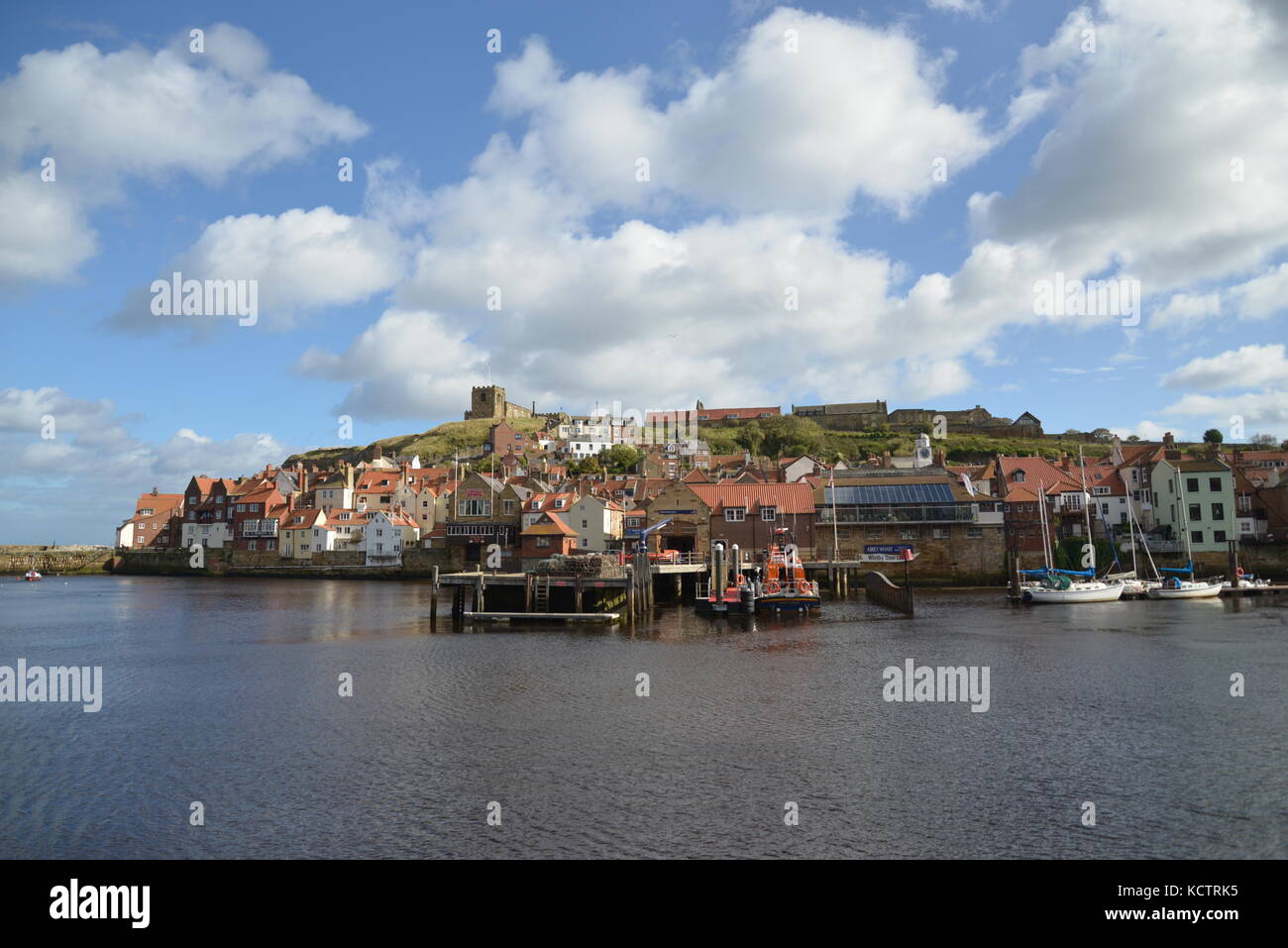 Panoramic view of port town, Whitby, North Yorkshire Stock Photo - Alamy