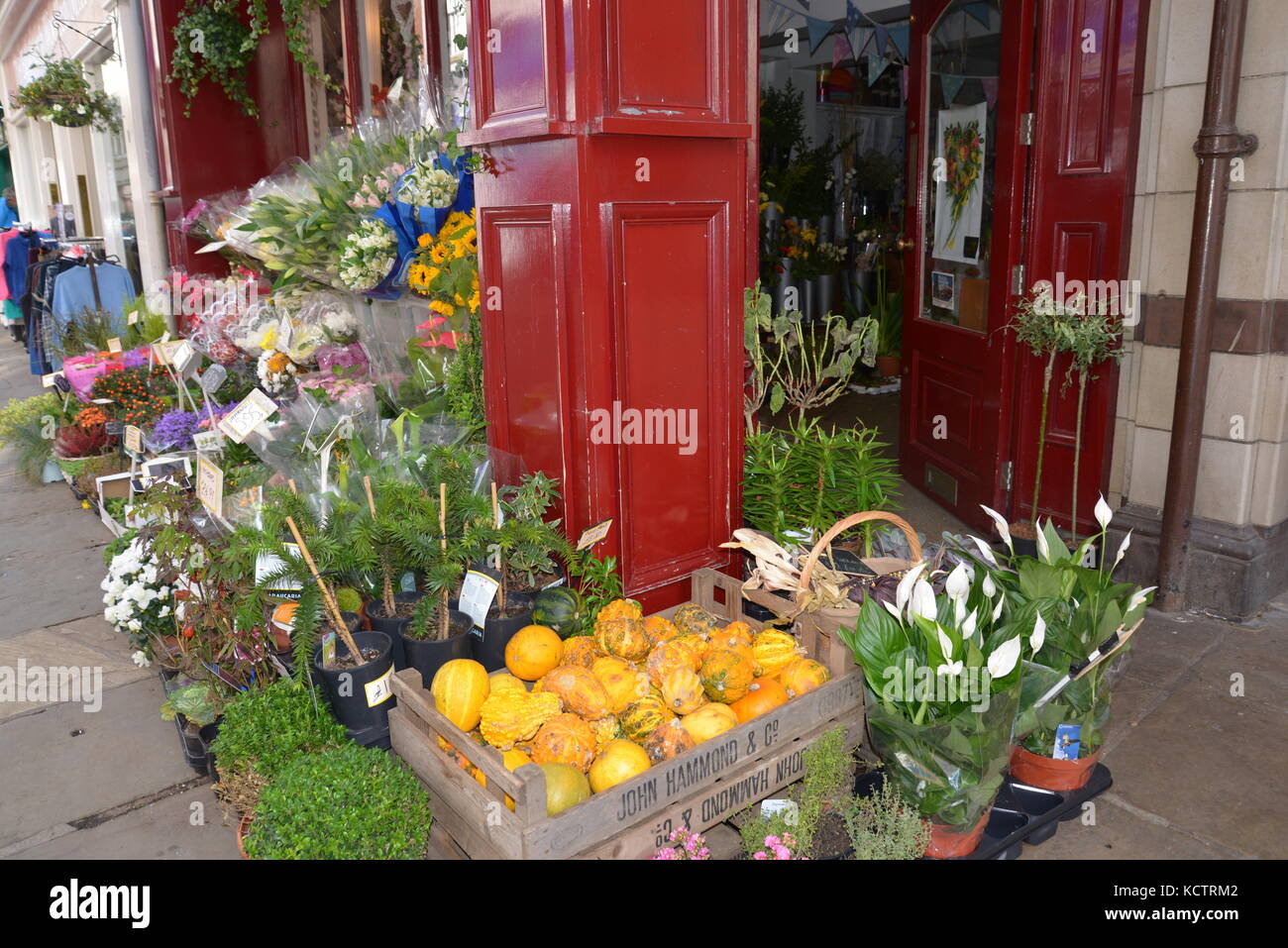 High street florist exterior, Whitby, North Yorkshire UK Stock Photo ...