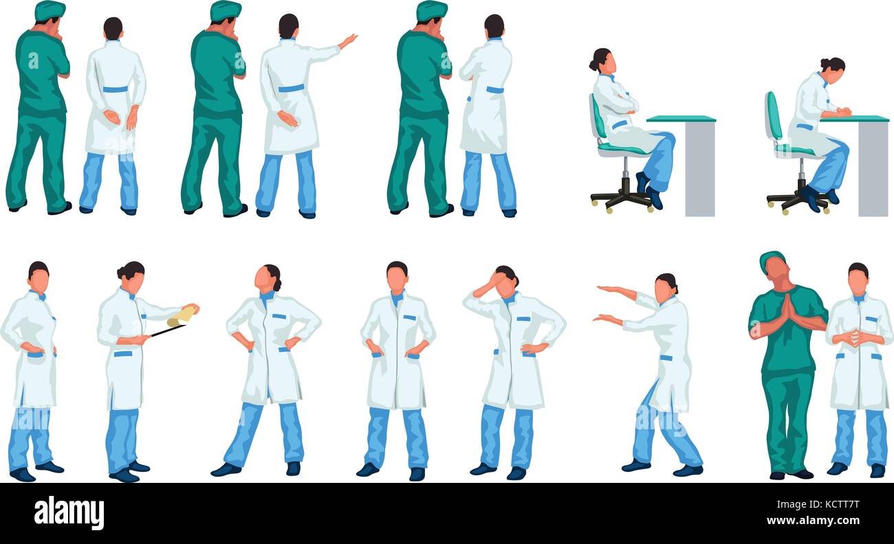 Male female doctors work Stock Vector Images - Alamy