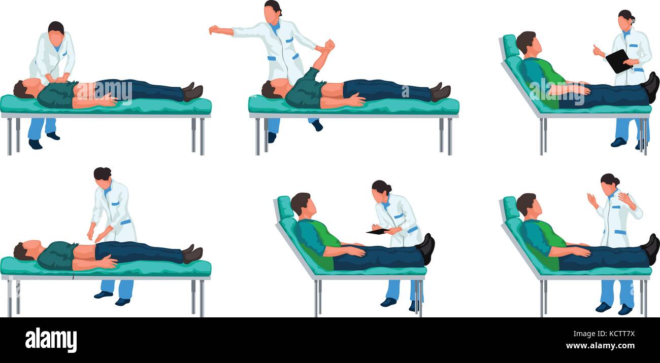 Male doctor female patient Stock Vector Images - Alamy