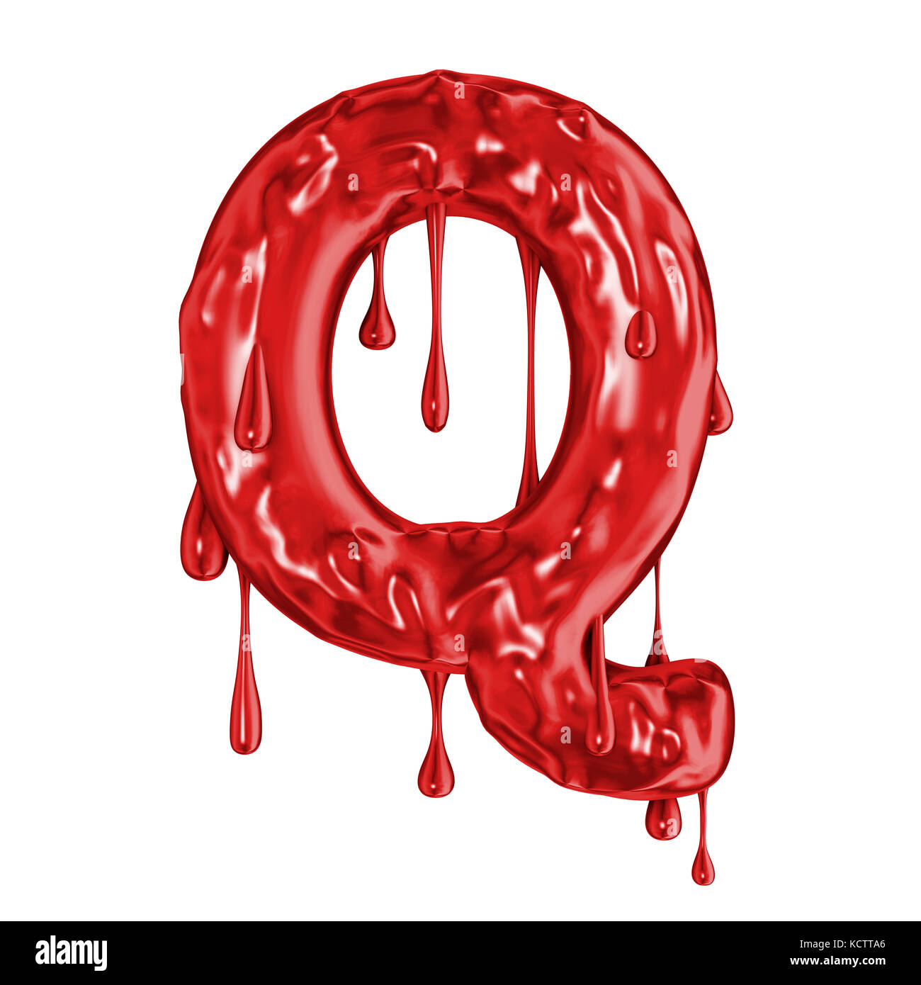 Blood font halloween horror letter Q Stock Photo - Alamy