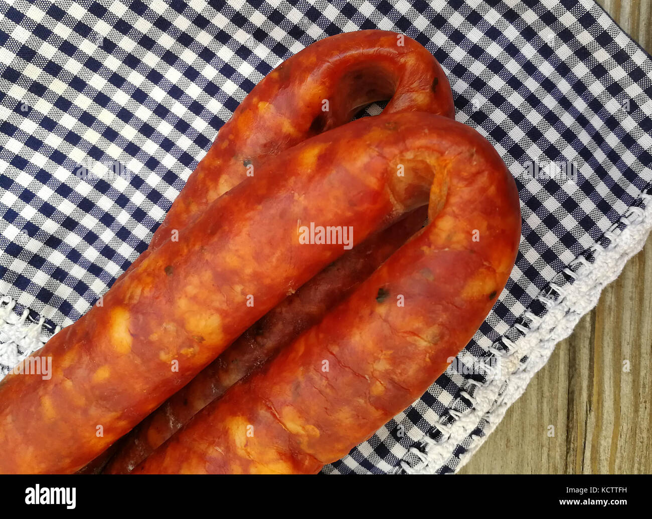 Spanish sausage with paprika Stock Photo - Alamy