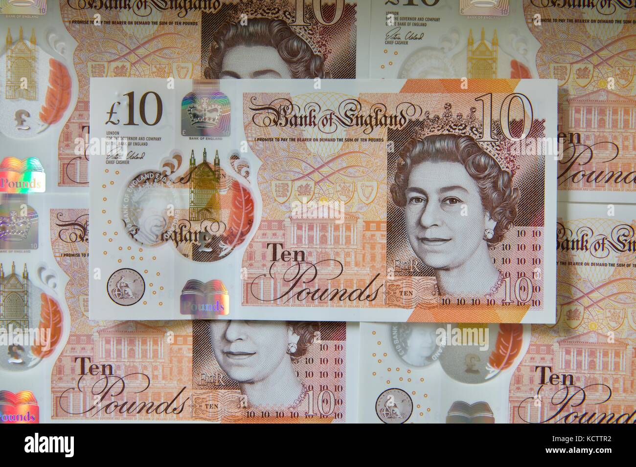 The new 2017 Polymer ten pound Banknote Stock Photo - Alamy