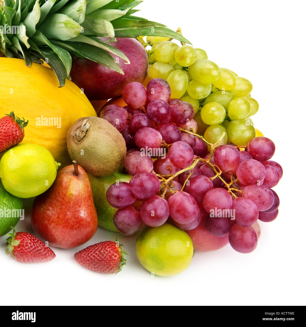 set of fruits isolated on white background Stock Photo - Alamy