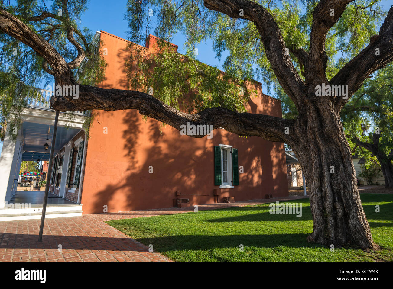 Whaley House building photographed in the morning. Old Town San Diego ...