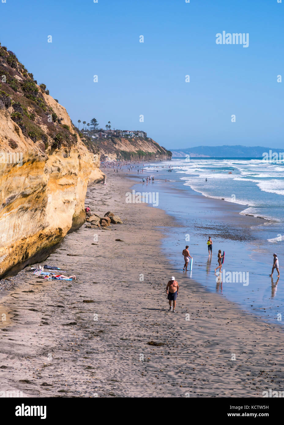 Stone Steps Beach looking south. Encinitas, California, USA Stock Photo ...