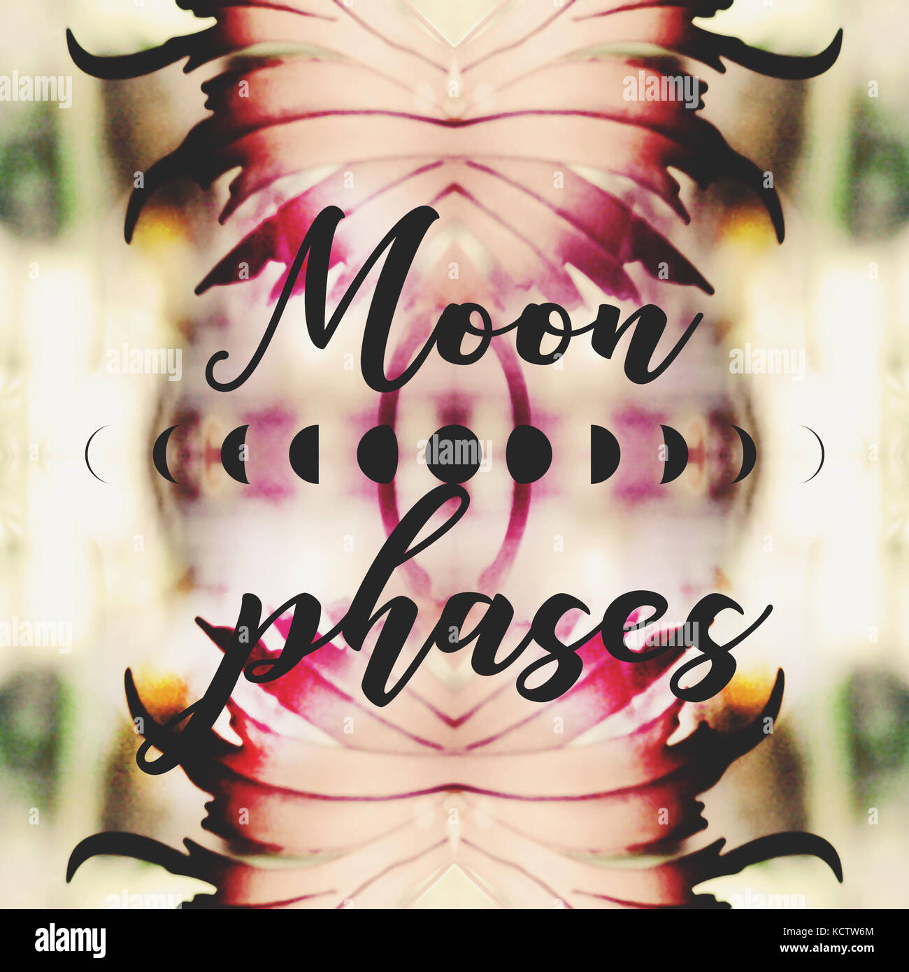 Moon phases background image Stock Photo - Alamy