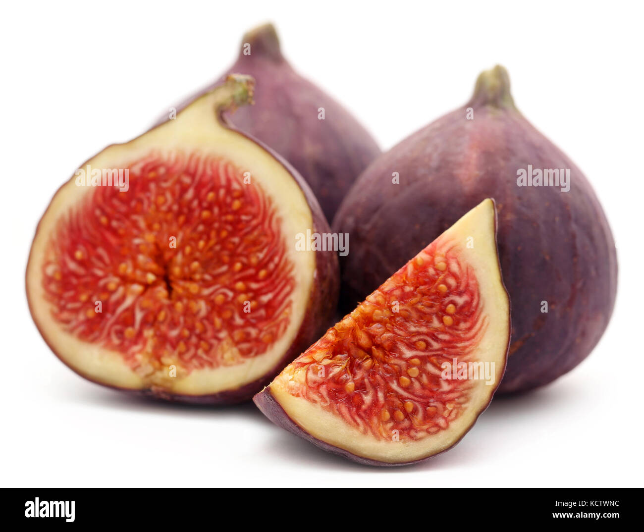 Fresh organic common figs over white background Stock Photo - Alamy