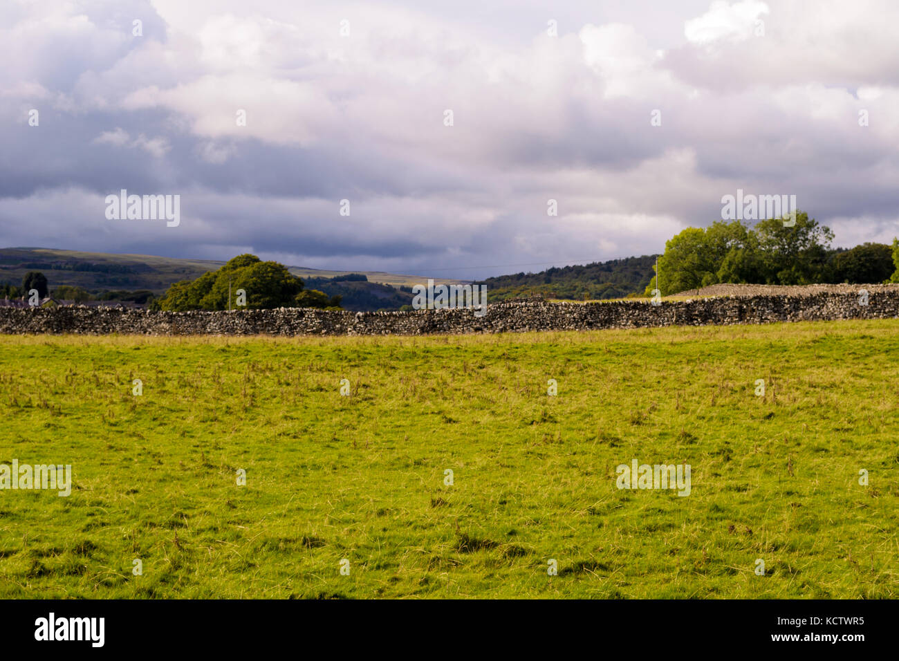 Stone wall in the North Yorkshire Moors in the United Kingdom Stock ...