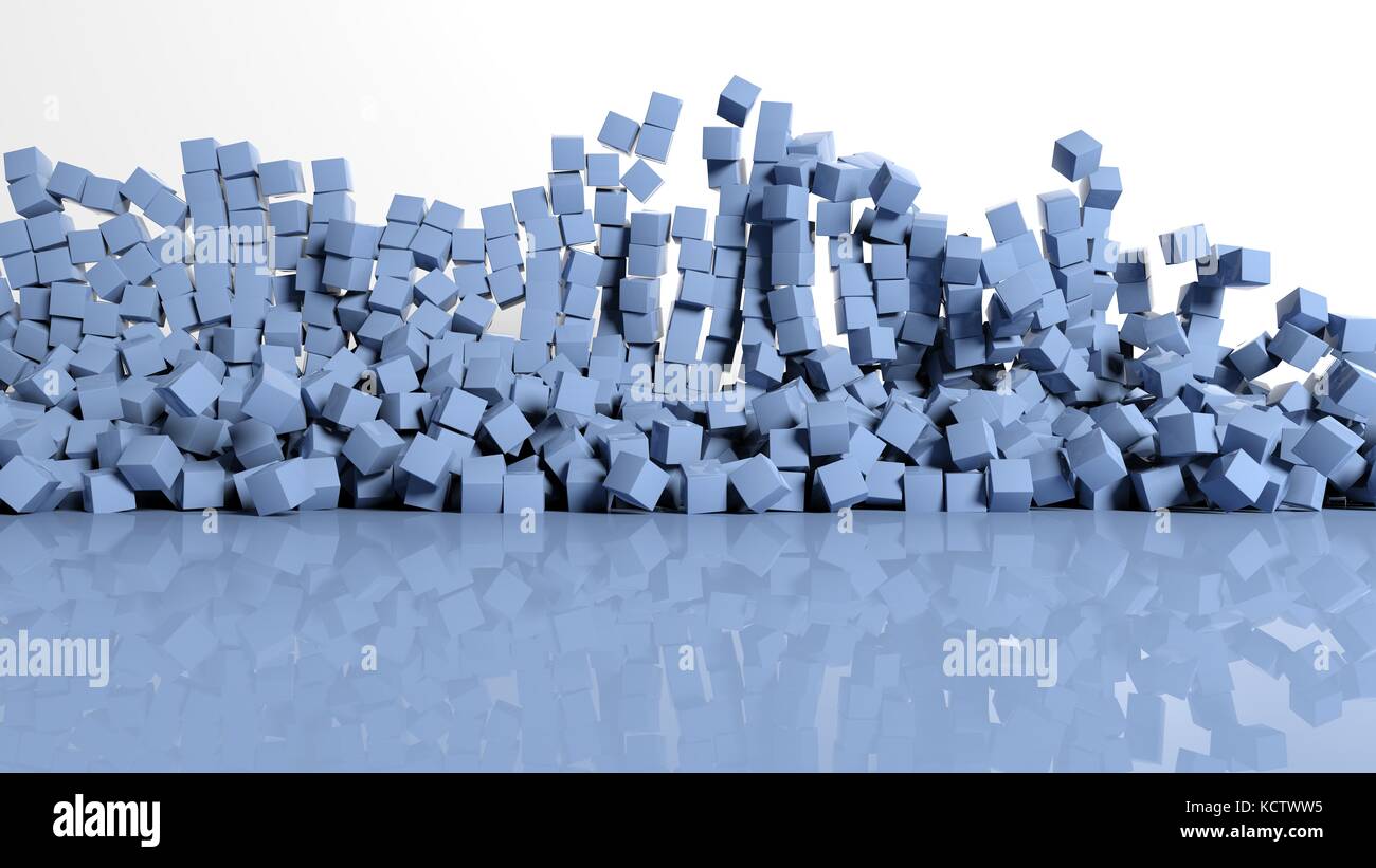 Abstract background with blue cubes Stock Photo - Alamy