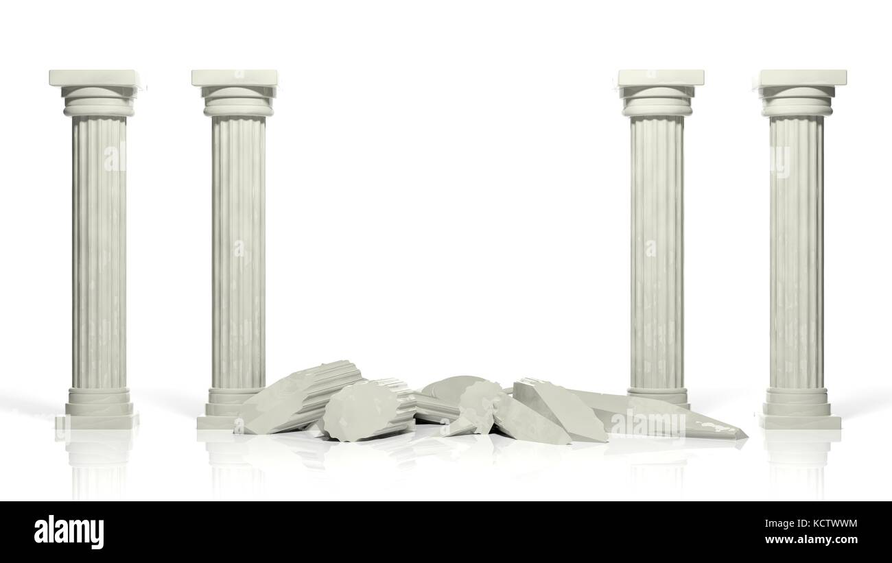 Ancient marble pillars with two middle broken isolated on white Stock ... Ancient marble pillars with two middle broken isolated on white Stock ...