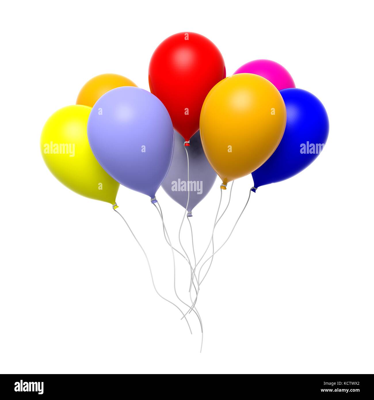 Group of colorful blank balloons isolated on white background Stock ...