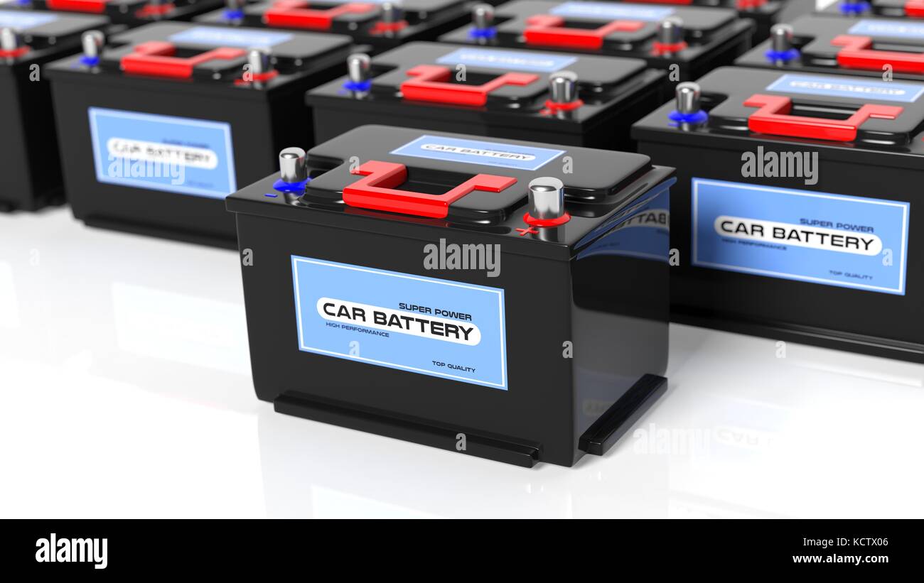 Car batteries, isolated on white background Stock Photo - Alamy