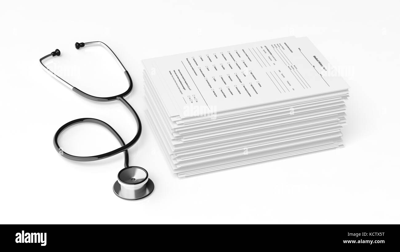 Hospital paperwork pile Cut Out Stock Images & Pictures - Alamy