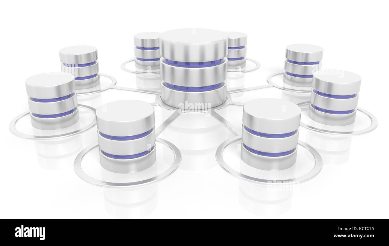 Network database icons isolated on white background Stock Photo - Alamy