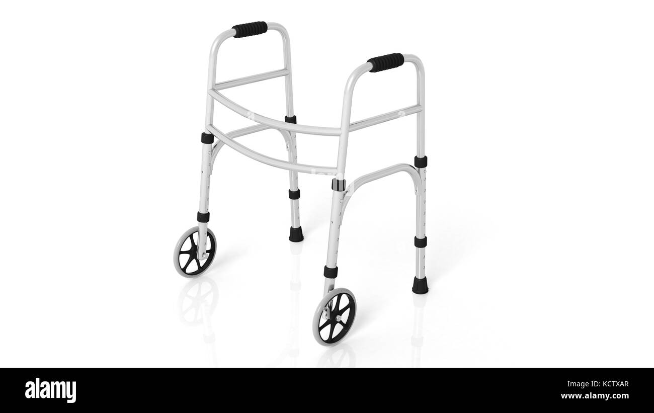 Rolling walker isolated on white background Stock Photo - Alamy
