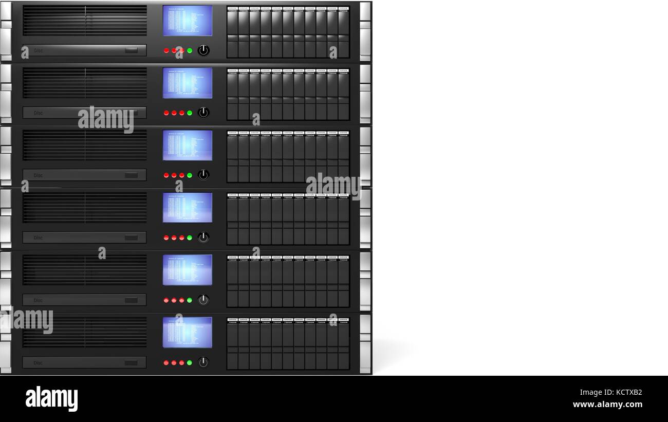 Server racks, isolated on white background Stock Photo - Alamy