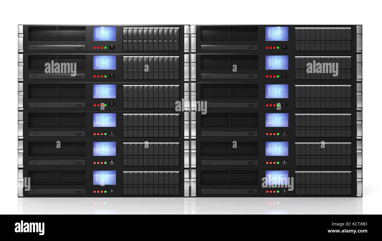 Server racks, isolated on white background Stock Photo - Alamy