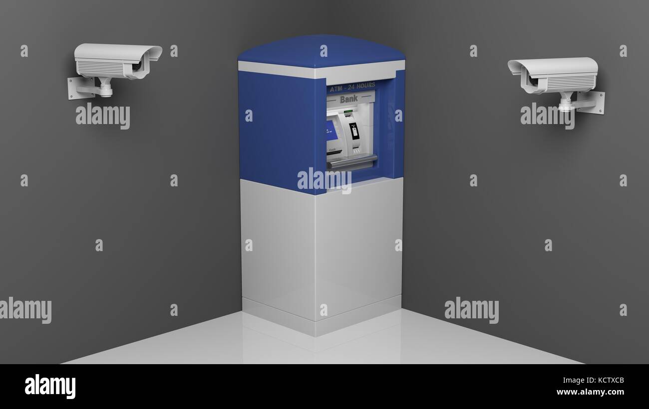 Security surveillance camera and ATM machine Stock Photo - Alamy