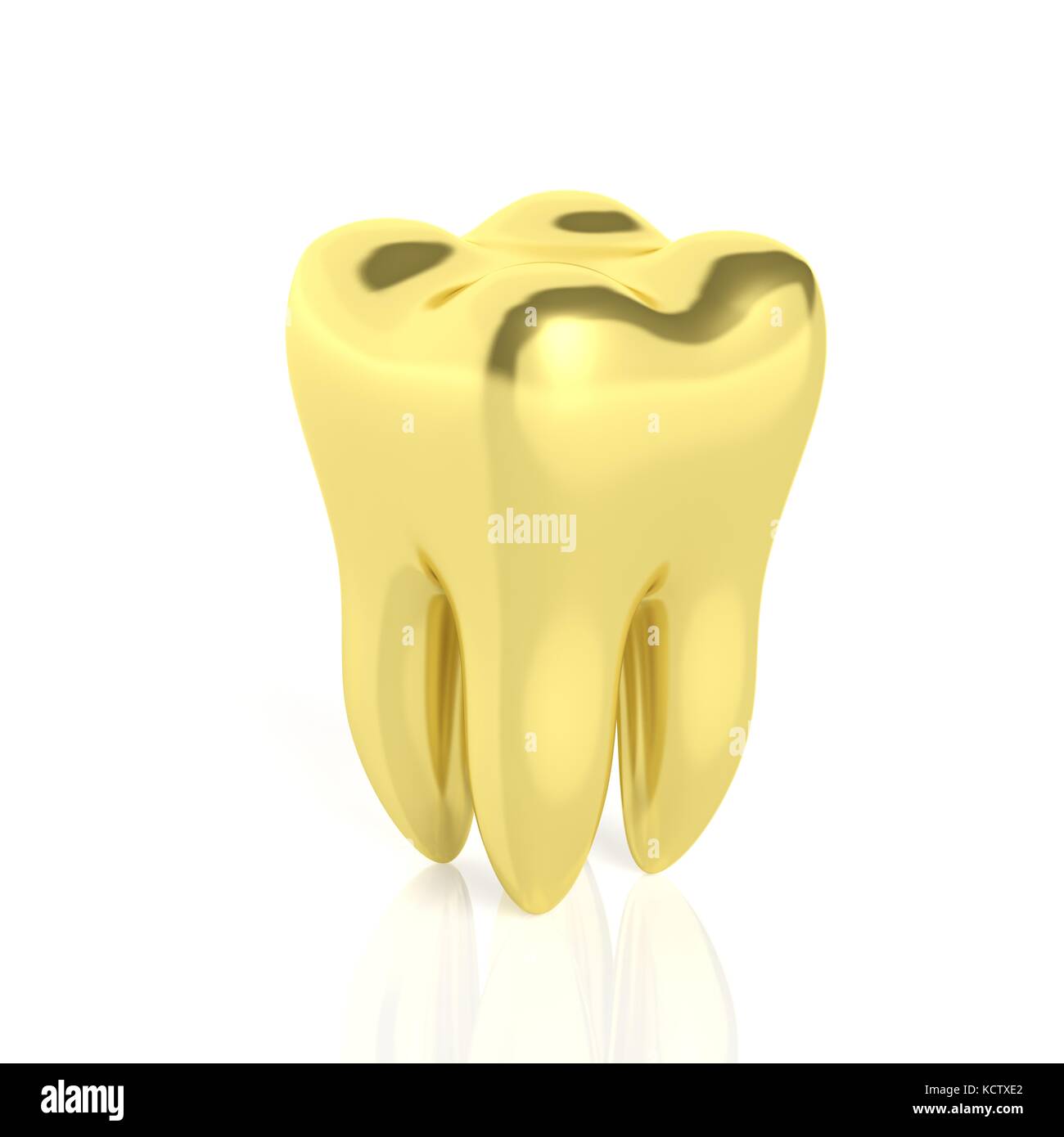 Molar golden tooth isolated on white background Stock Photo - Alamy