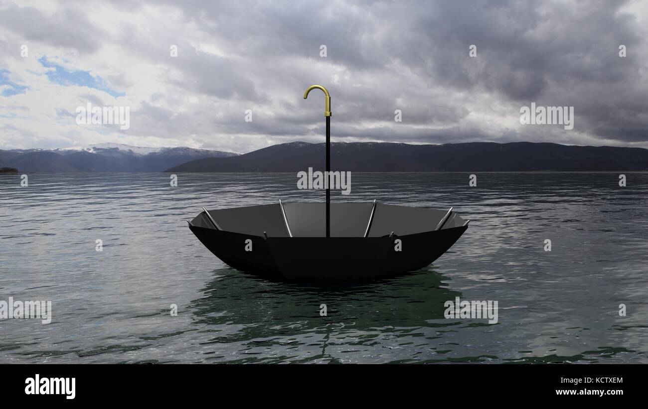 Black umbrella floating sky hi-res stock photography and images - Alamy