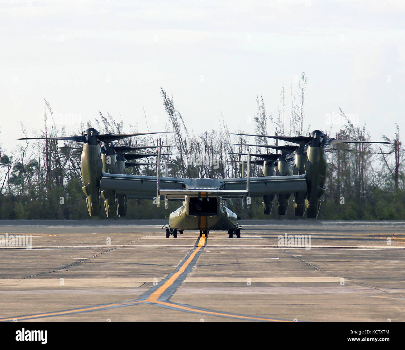 Four MV-22 Osprey aircraft, assigned to presidential support operations ...