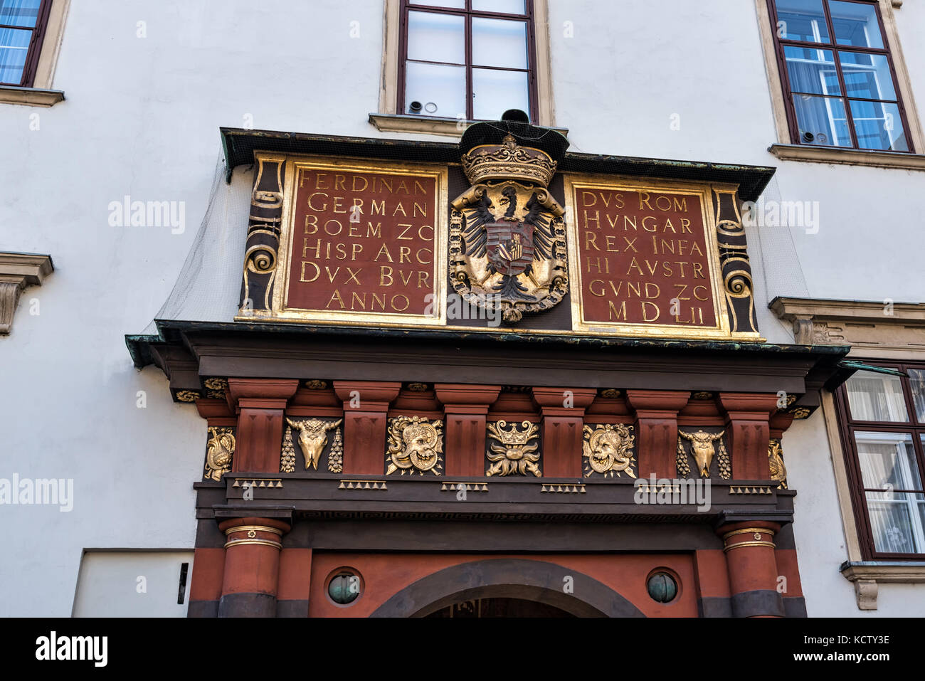 detail of the Swiss gate at the Imperial Palace Vienna Austria ...