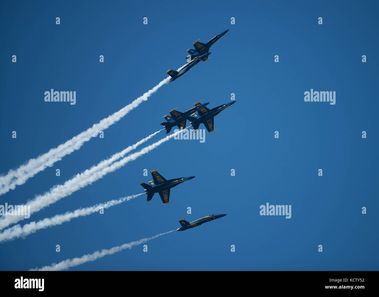 A Blue Angel streaks overhead during San Francisco Fleet Week Oct. 7 ...