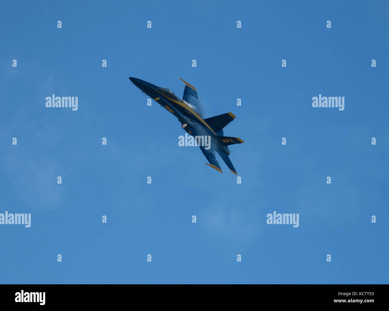 A Blue Angel streaks overhead during San Francisco Fleet Week Oct. 7 ...