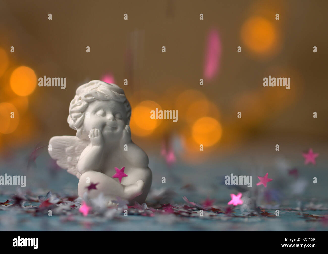 Christmas angel with fairy lights hi-res stock photography and images ...