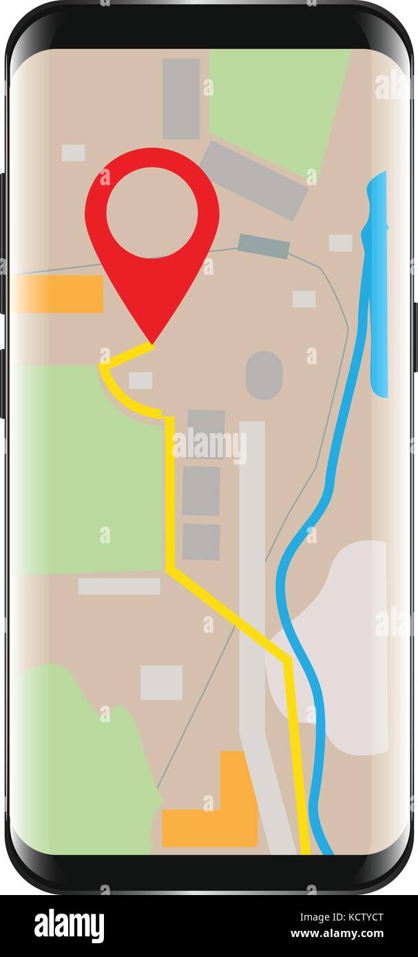 Navigator application on smartphone mock up Stock Vector Image & Art ...