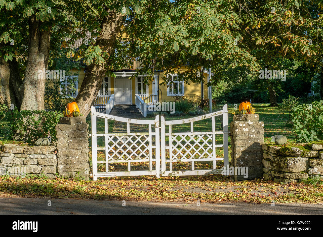 Traditional building in the countryside of Swedish Baltic sea island ...