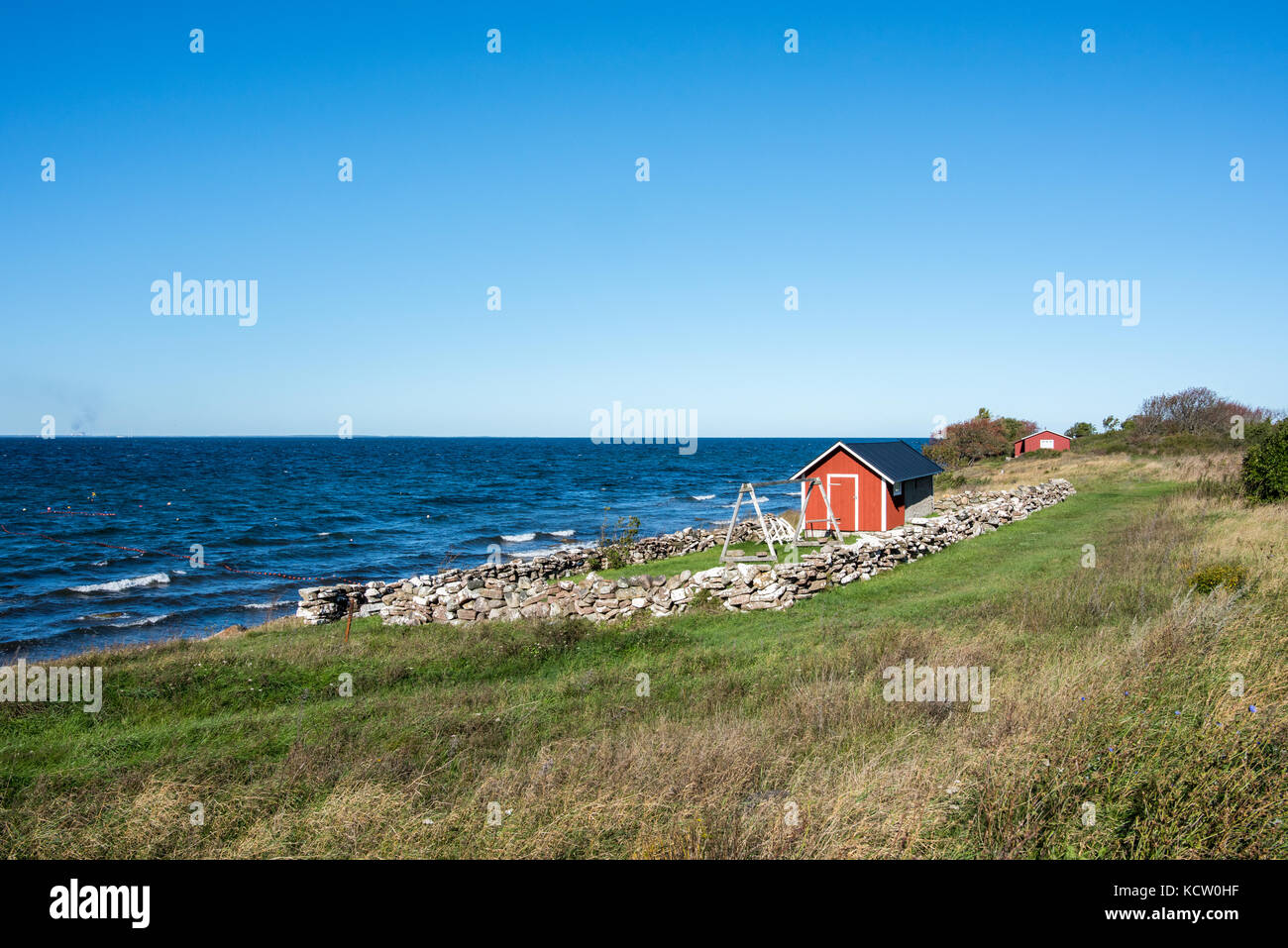 Djupvik on the west coast of Swedish Baltic sea island Oland in October ...