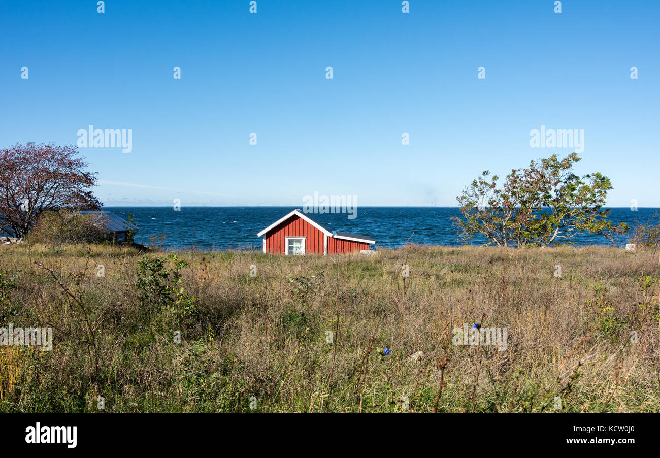 Djupvik on the west coast of Swedish Baltic sea island Oland in October ...