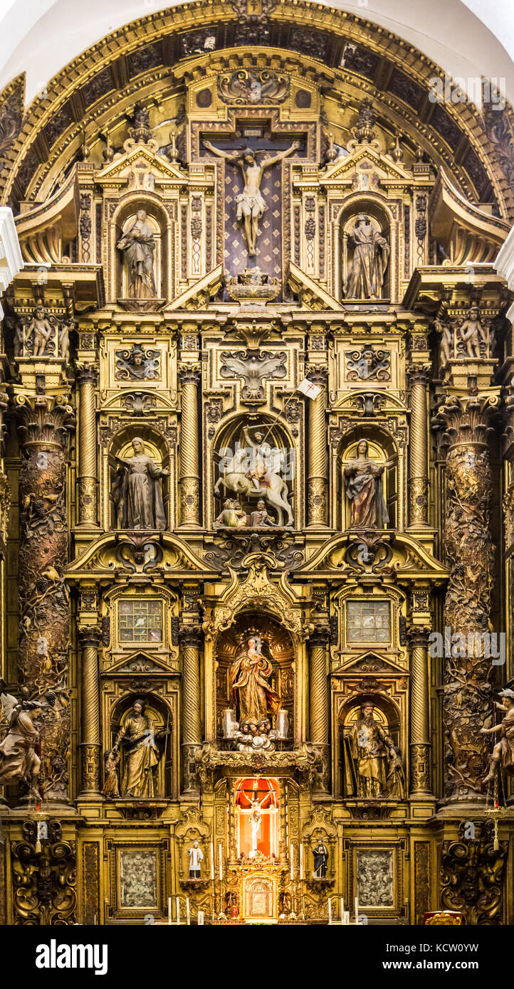 Detailed Altar in Cadiz Spain Church Stock Photo - Alamy