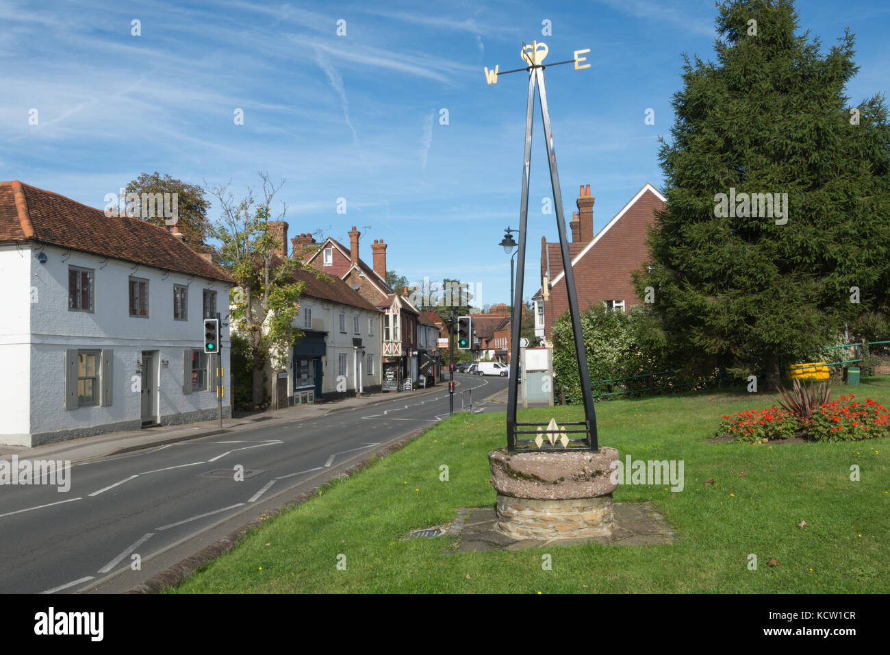 View of the high street in the village of Bramley, Surrey, UK Stock ...
