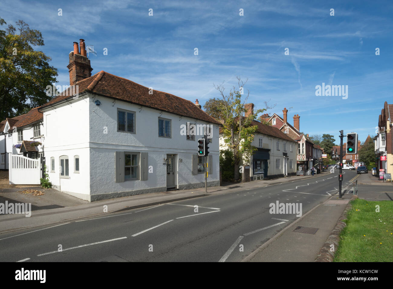 View of the high street in the village of Bramley, Surrey, UK Stock ...