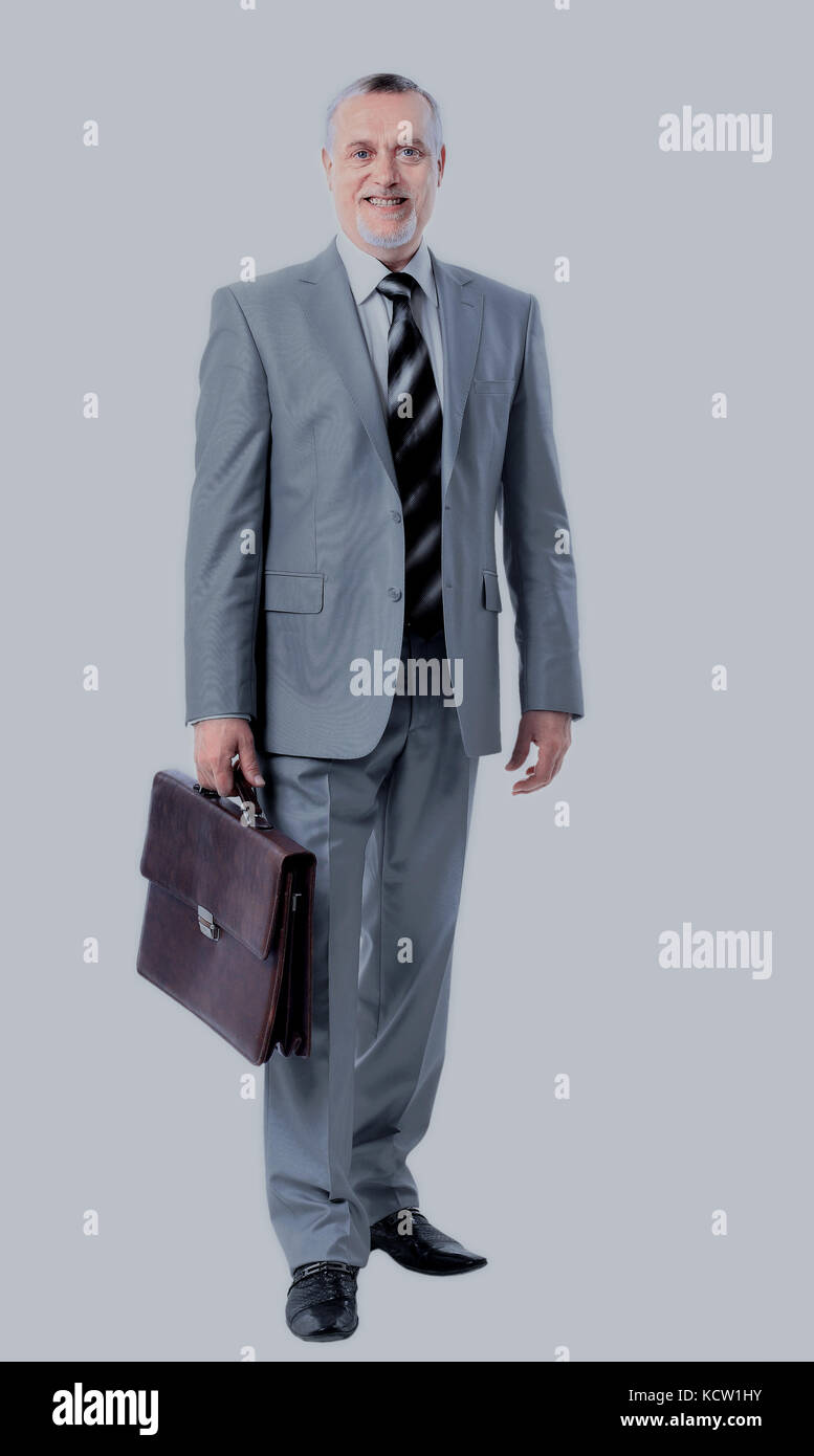 Full body portrait of happy smiling business man, isolated on white ...