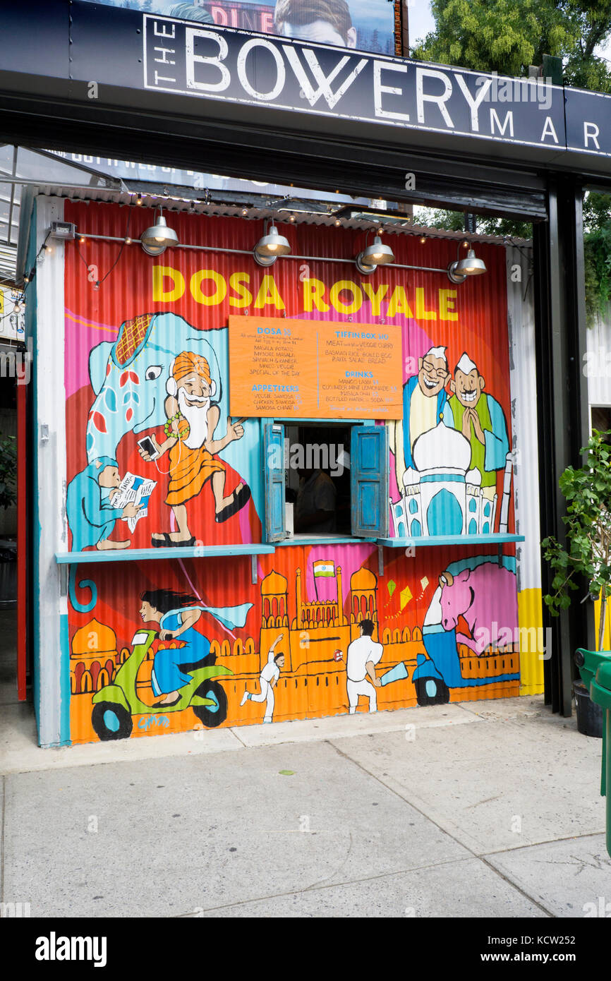 The exterior of Dosa Royale, an Indian food stand specializing in dosas ...