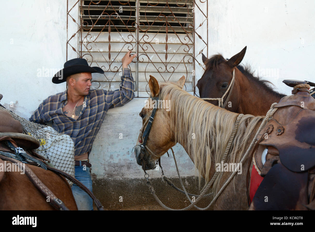 Cuban cowboy, Trinidad, Cuba Stock Photo - Alamy