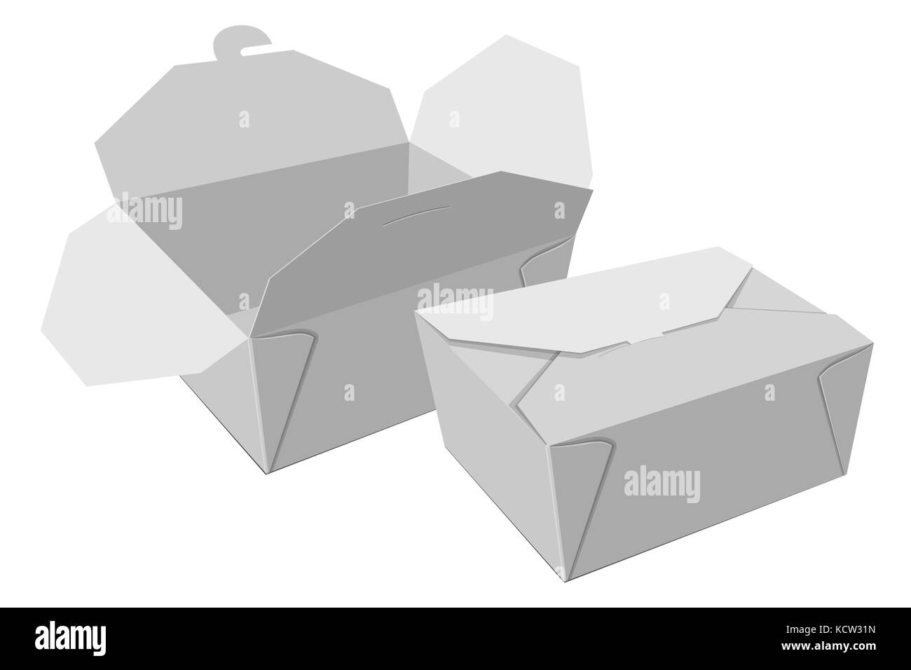 Boxes for food. White gray container. Vector illustration Stock Vector ...
