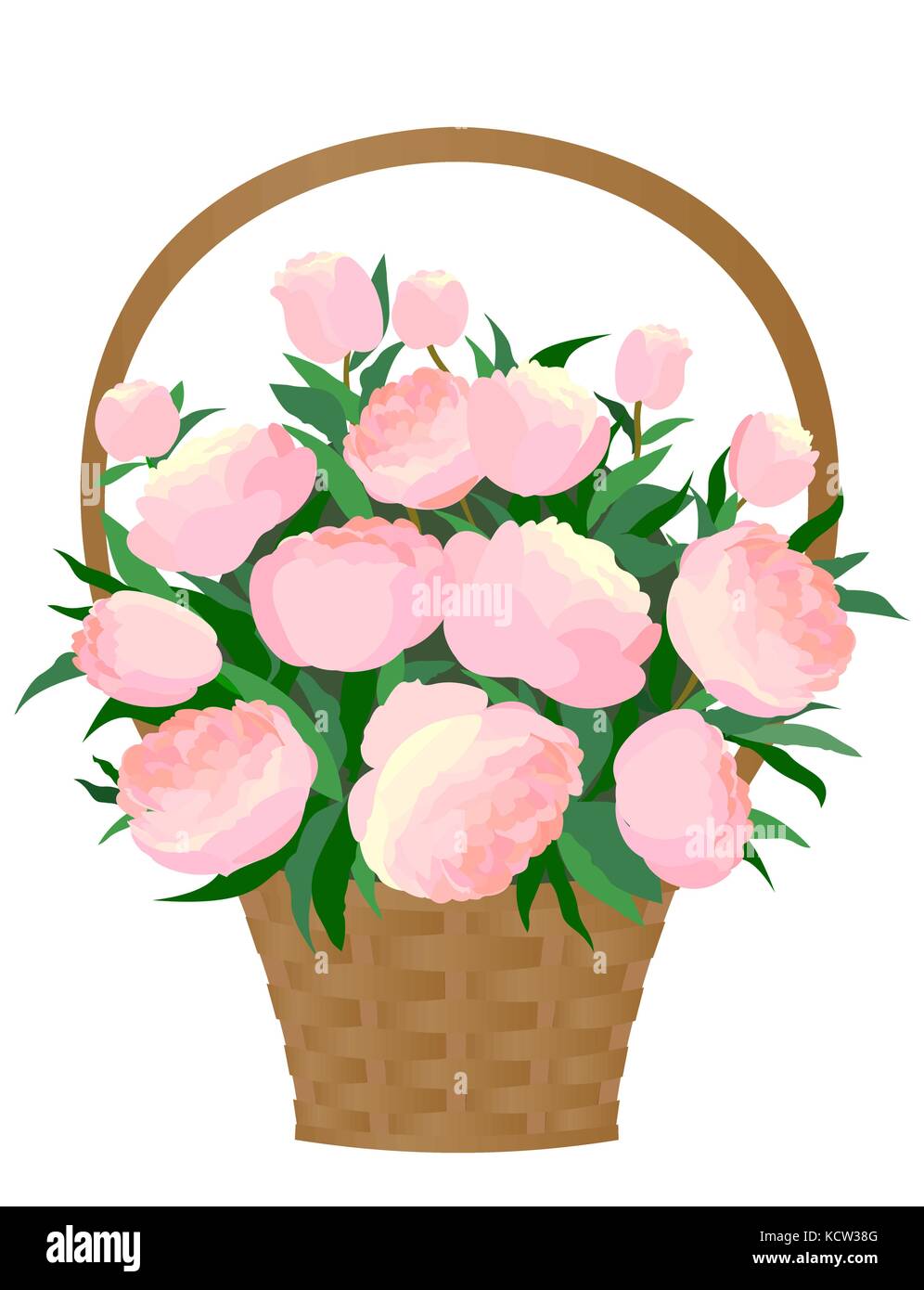 Rustic basket fresh green Stock Vector Images - Alamy