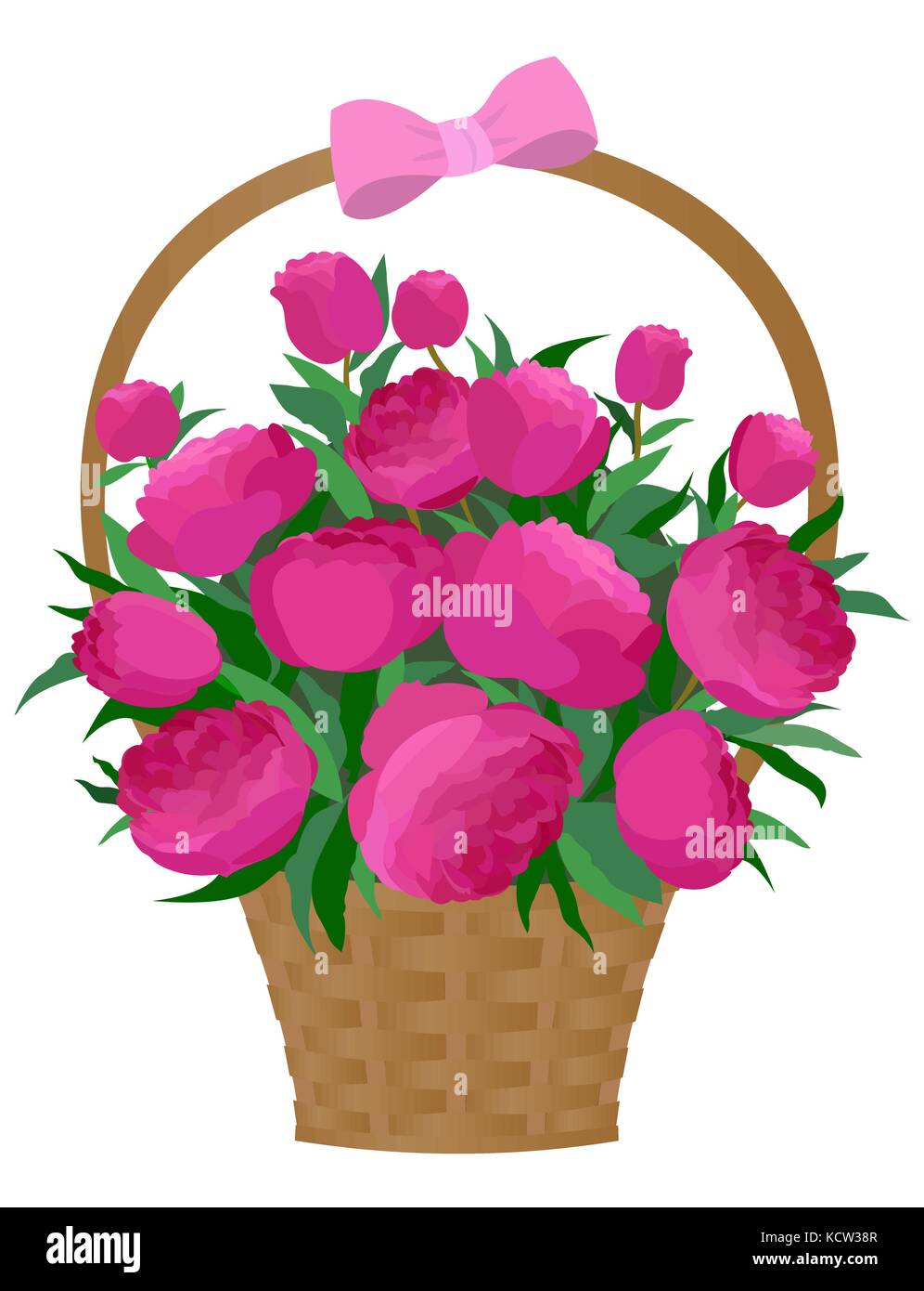 Rustic basket fresh green Stock Vector Images - Alamy