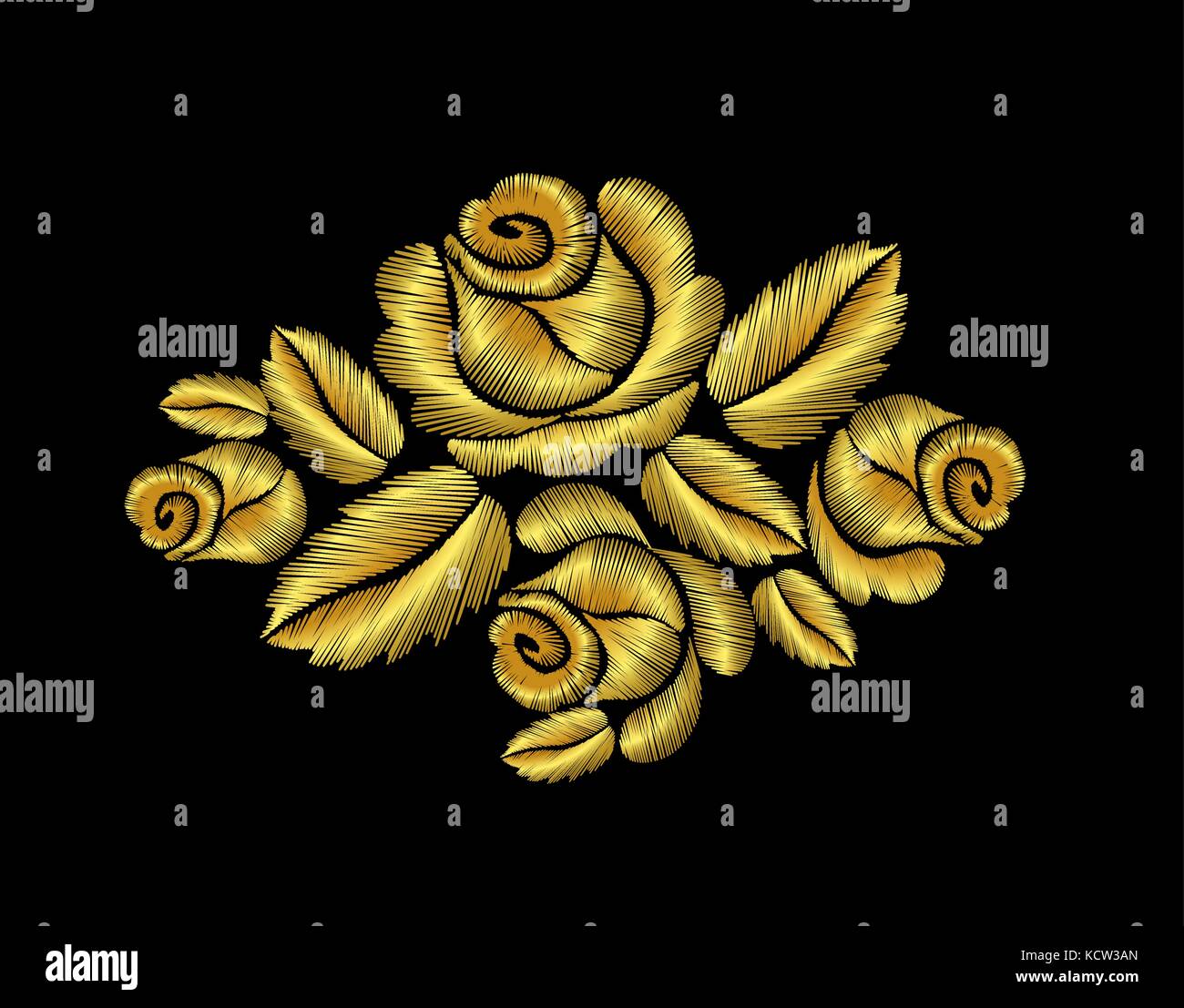 Gold embroidered Stock Vector Images - Alamy