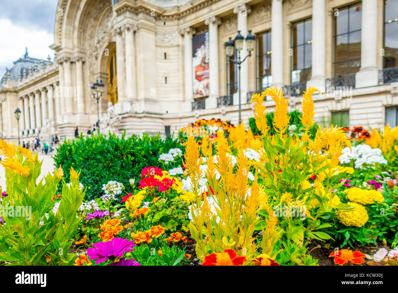 The beautiful flower garden outside the Petit Palais in Paris, France ...